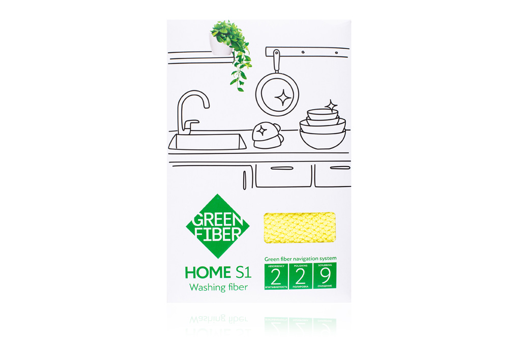 Green Fiber HOME S1, washing fiber Dish washing fiber yellow :: Green ...